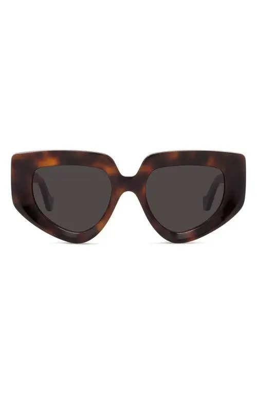 Loewe Anagram 51mm Geometric Sunglasses - Dark Havana/smoke
