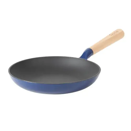 SUR LA TABLE KITCHEN ESSENTIALS Pre-seasoned Cast Iron Skillet With Wood Handle - Blue