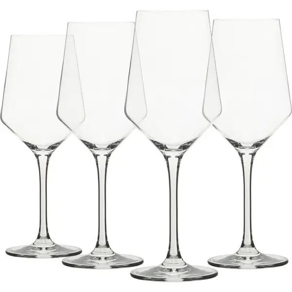SUR LA TABLE KITCHEN ESSENTIALS Crystal 4-piece All-purpose Wine Glass Set With Modern Curve Silhouette - Clear