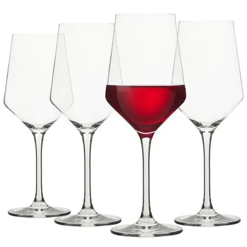 SUR LA TABLE KITCHEN ESSENTIALS Crystal 4-piece All-purpose Wine Glass Set With Modern Curve Silhouette