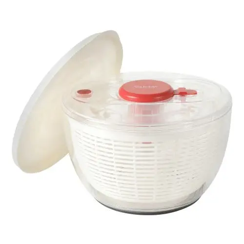 SUR LA TABLE KITCHEN ESSENTIALS Aero Stainless Steel Salad Spinner With Removable Basket - Red