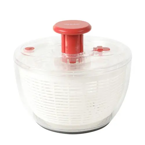 SUR LA TABLE KITCHEN ESSENTIALS Aero Stainless Steel Salad Spinner With Removable Basket - Red