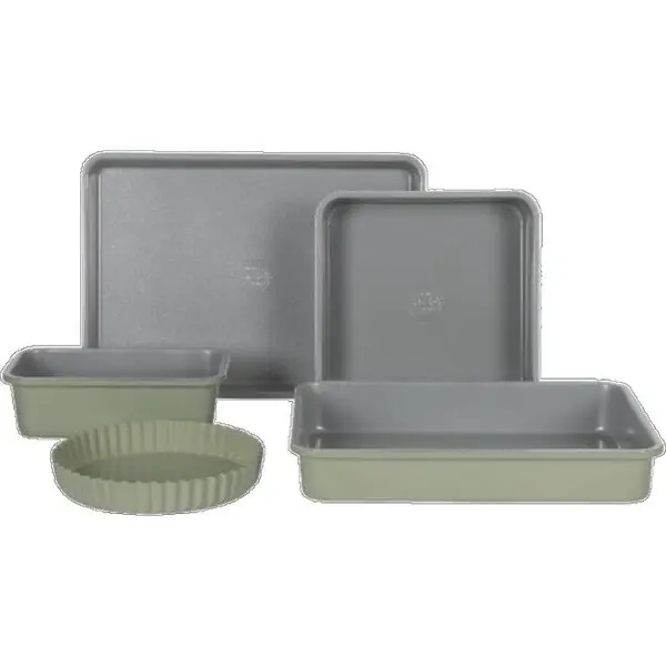 SUR LA TABLE KITCHEN ESSENTIALS Bake Sale 5-piece Carbon Steel Pfa-free Ceramic Nonstick Bakeware Set - Juniper Green