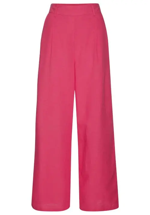 LASCANA High-waisted Wide Leg Trousers - Pink