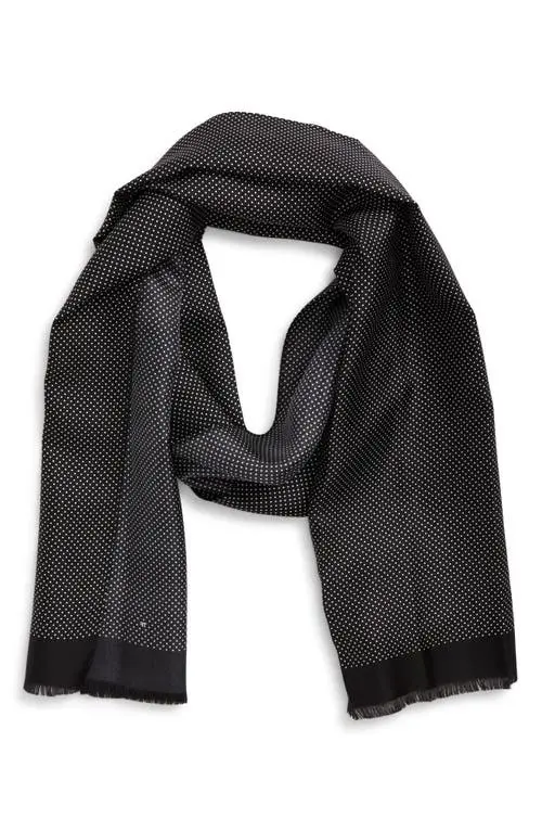 TOM FORD Polka Dot Silk Twill Fringe Scarf