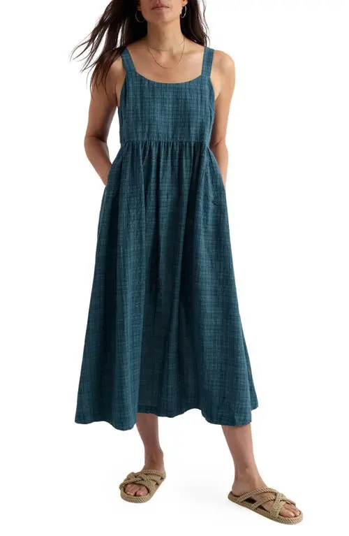 SEASALT CORNWALL Laity Plaid Organic Cotton Blend Midi Dress - Storm