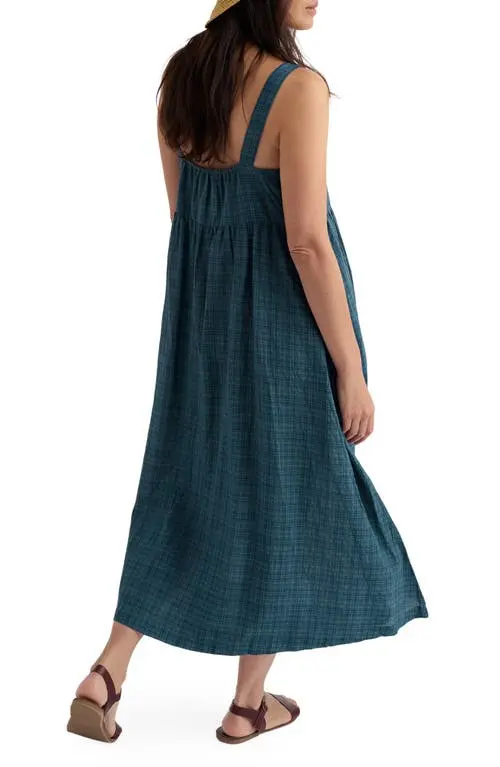 SEASALT CORNWALL Laity Plaid Organic Cotton Blend Midi Dress