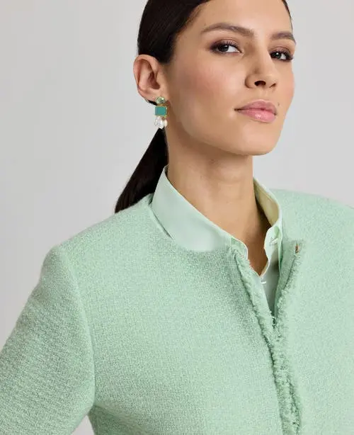 REALLY WILD CLOTHING Gabrielle Cropped Wool Boucle Jacket