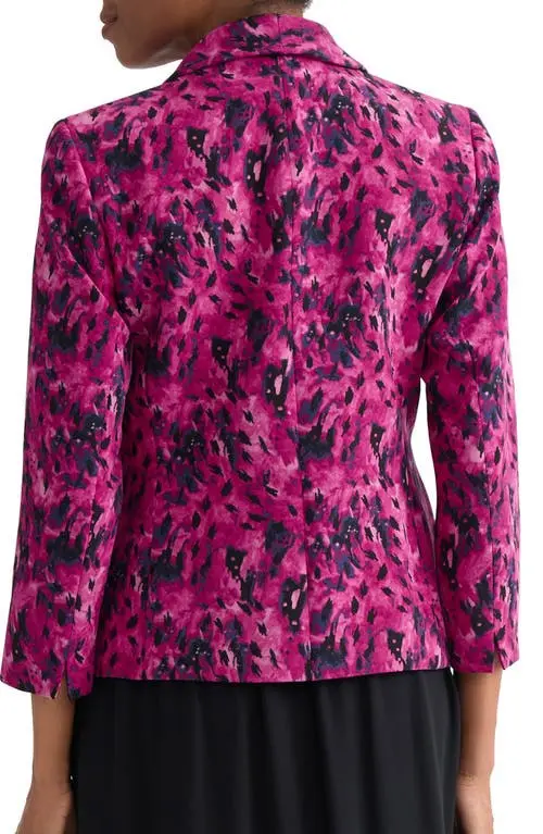 KASPER Abstract Print Scuba One-button Blazer