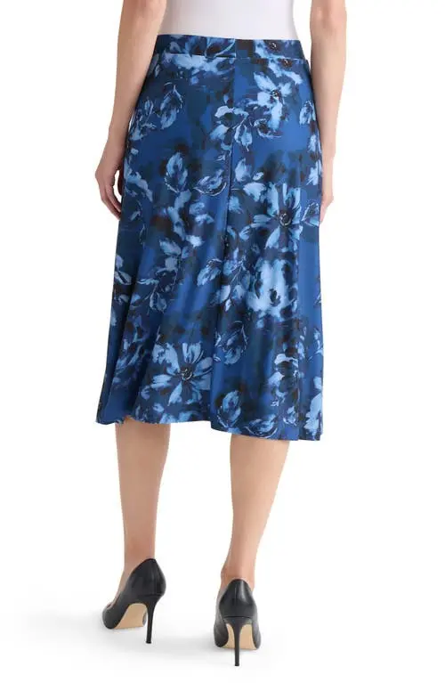 KASPER Floral Print Knit Skirt