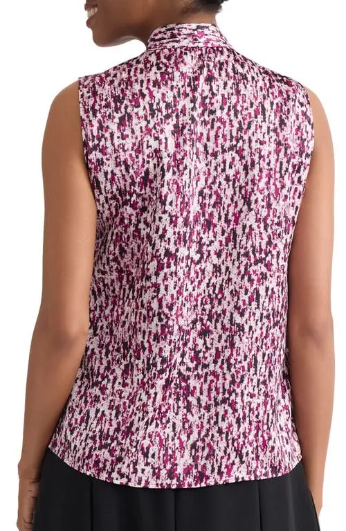 KASPER Sleeveless Printed V-neck Top