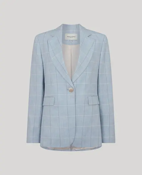 REALLY WILD CLOTHING Tania Wool Blend Jacket - Blue Check