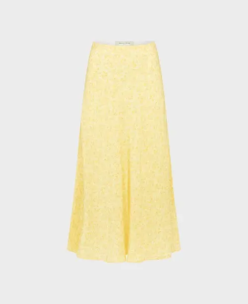 REALLY WILD CLOTHING Sidney Midi Slip Skirt - Yellow