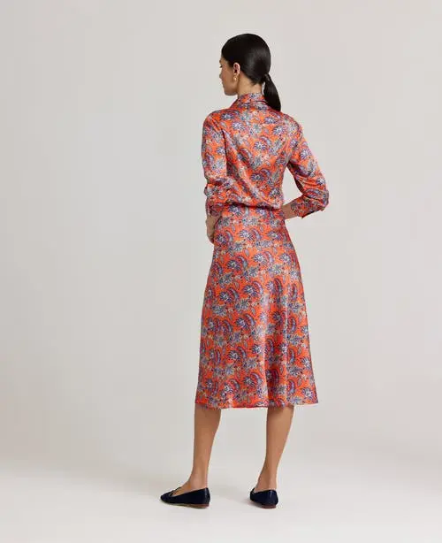 REALLY WILD CLOTHING Hutton Silk Midi Slip Skirt