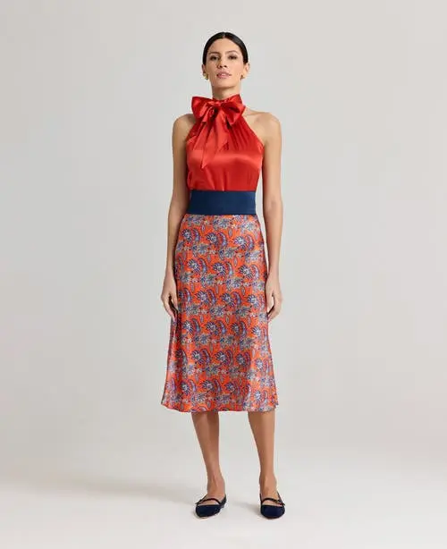 REALLY WILD CLOTHING Hutton Silk Midi Slip Skirt