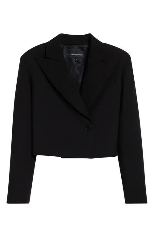 Emporio Armani Cropped Blazer - Solid Black