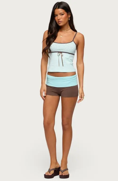 EDIKTED Rhoda Contrast Polka Dot Stretch Cotton Camisole