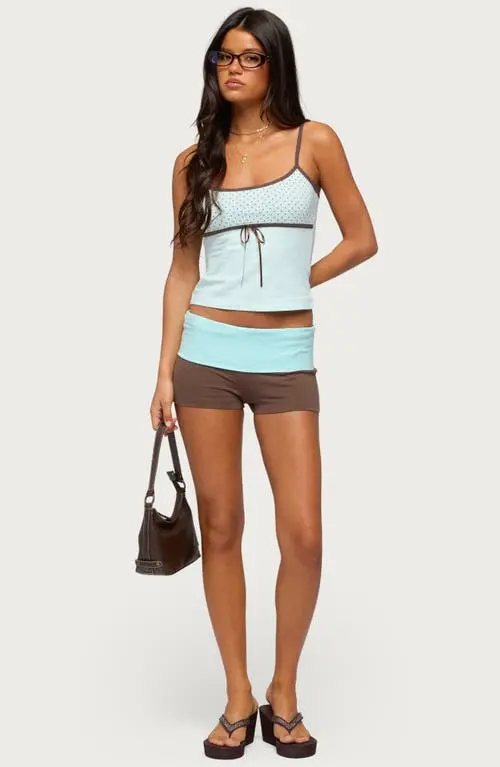EDIKTED Rhoda Contrast Polka Dot Stretch Cotton Camisole