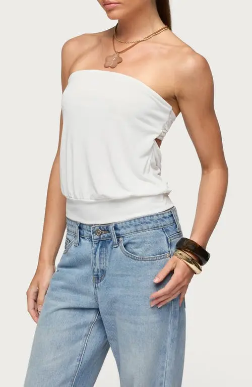 EDIKTED Lanah Strapless Back Cutout Top