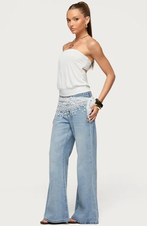 EDIKTED Lanah Strapless Back Cutout Top