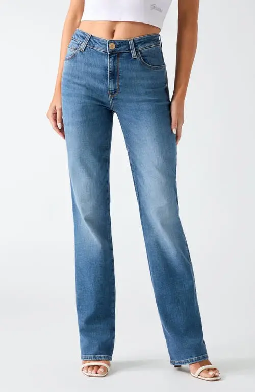 Guess Sexy Mid Rise Straight Leg Jeans - Tmmd-open