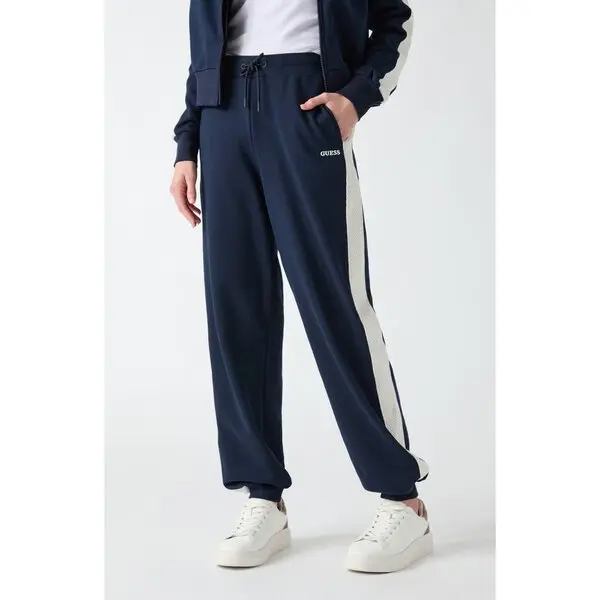 Guess Phoebe High Rise Striped Joggers - Daring Ocean
