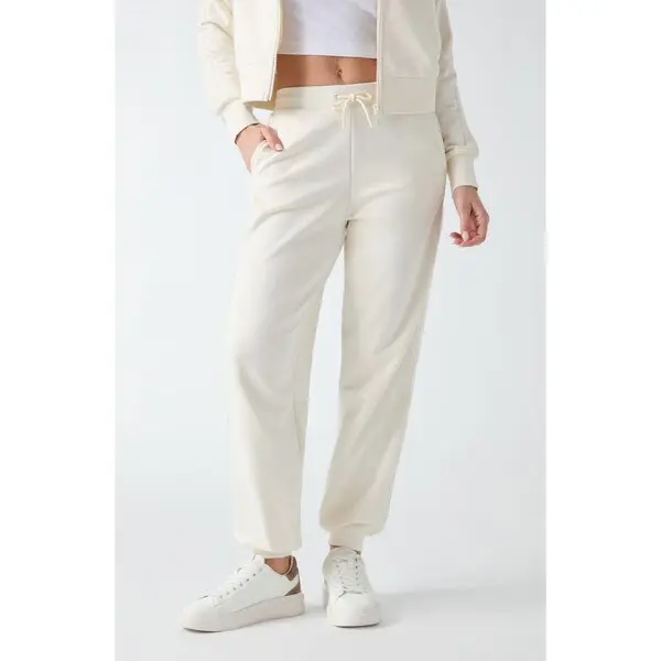 Guess Phoebe High Rise Stripe Joggers - Natural