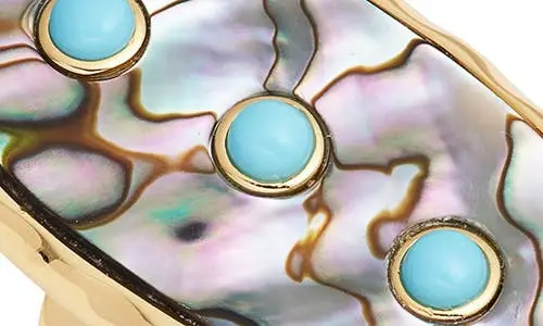 Nest Jewelry Abalone Turquoise Studded Adjustable Ring