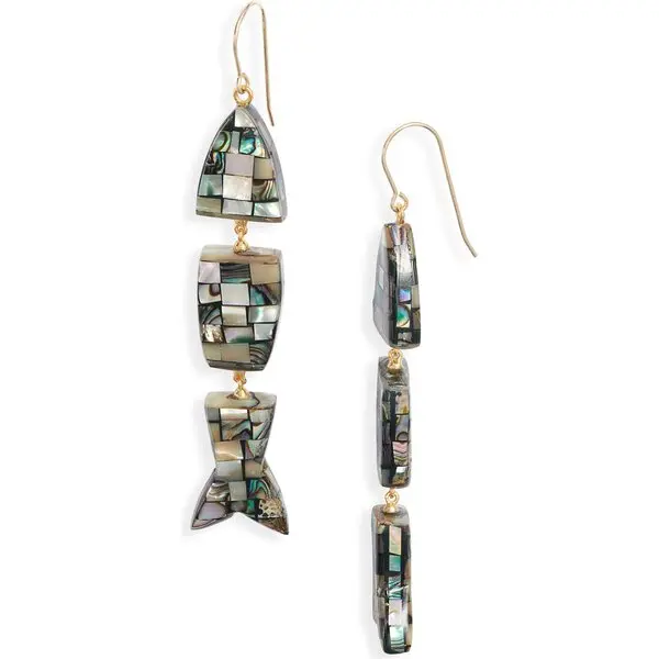 Nest Jewelry Abalone Fish Earrings