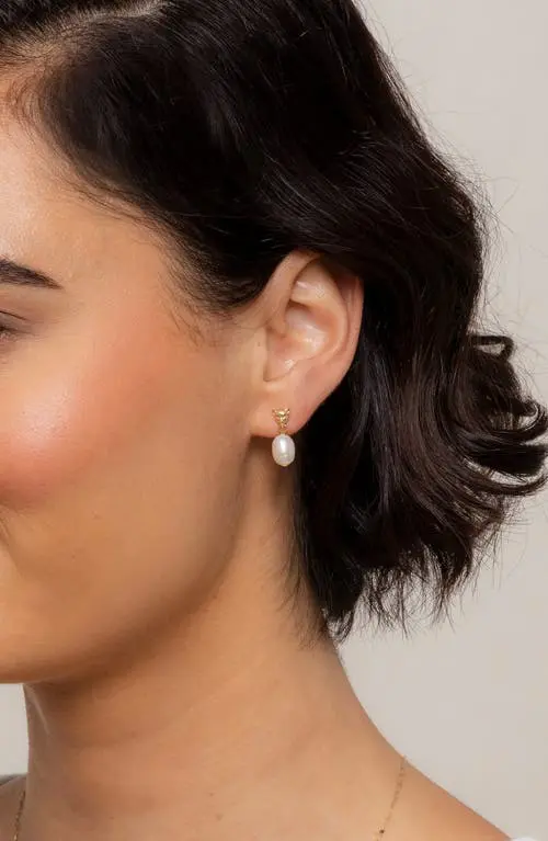 MIRANDA FRYE Panther Freshwater Pearl Drop Earrings