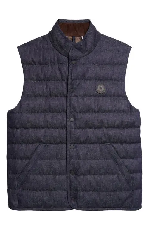 Moncler Liorane Denim Down Puffer Vest - Blue Denim