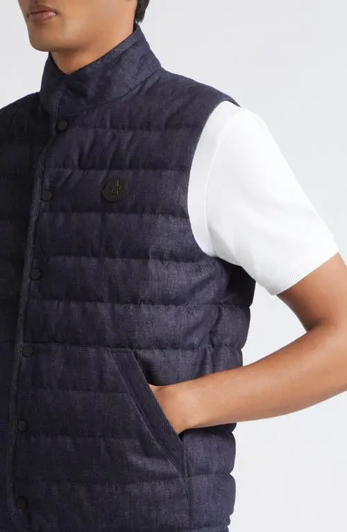 Moncler Liorane Denim Down Puffer Vest - Blue Denim