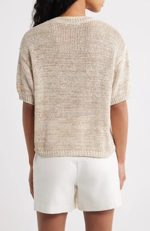 Mango Paquita Speckled Knit Cotton Blend Sweater