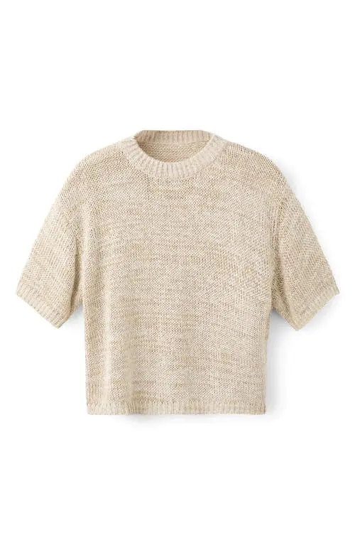 Mango Paquita Speckled Knit Cotton Blend Sweater