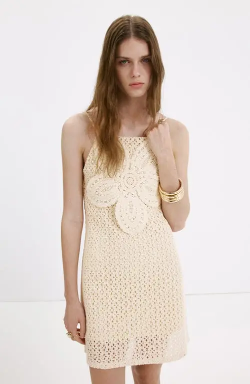 Mango Hibisco Crochet Flower Minidress
