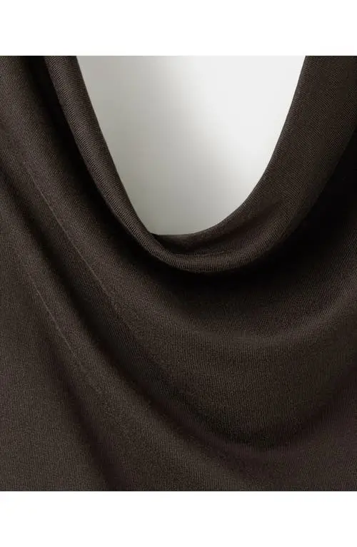 Mango Osana Ruched Drop Waist Halter Midi Dress