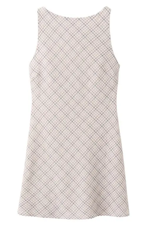 Mango Fondi Plaid Open Back Minidress