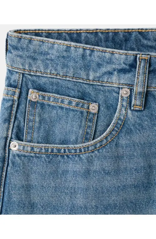 Mango Rica Raw Hem Denim Miniskirt - Medium Blue