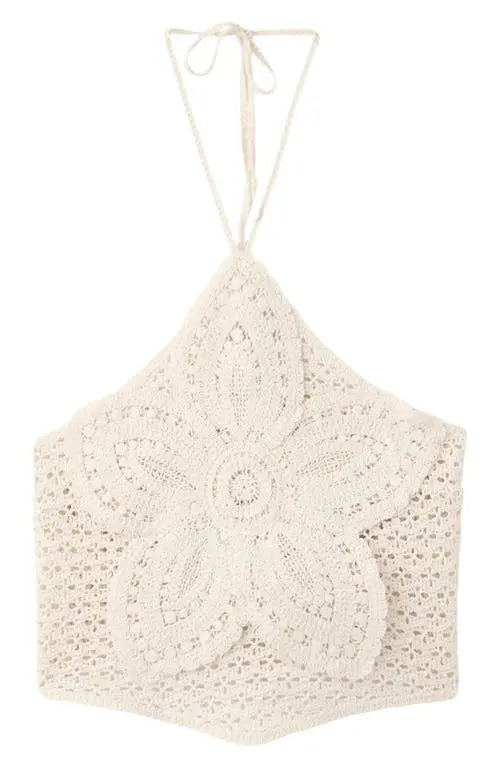Mango Hibisco Floral Crochet Halter Top