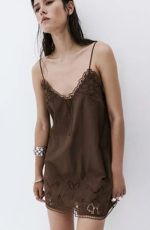 Mango Zoe Cutwork Lace Detail Minidress