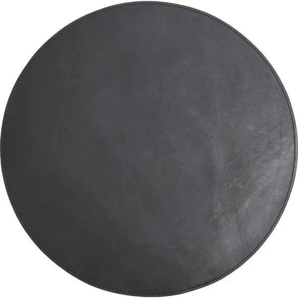 KORCHMAR Nelson Leather Circular Placematset Ot 8 - Black