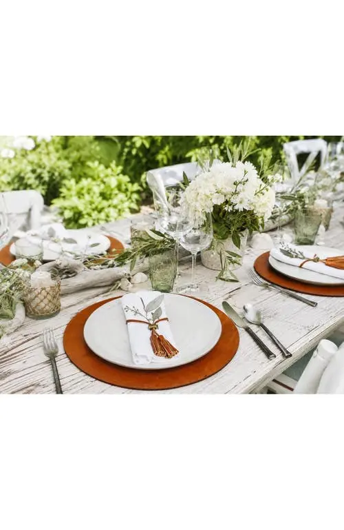 KORCHMAR Nelson Leather Circular Placemat - Espresso