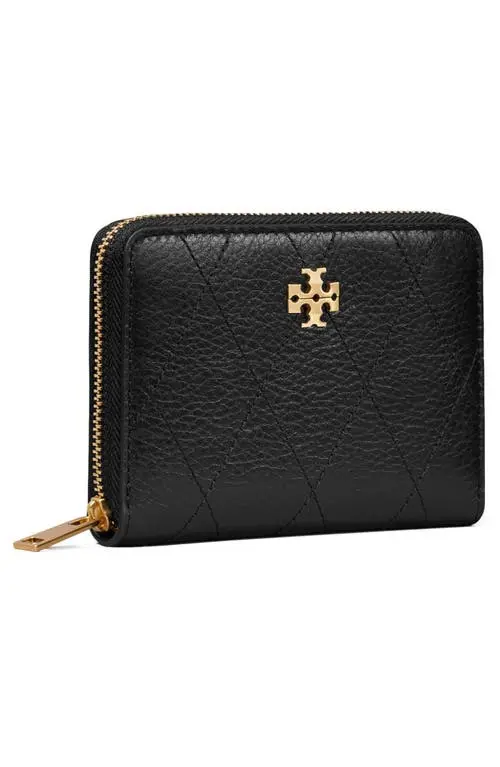 Tory Burch Charlie Quilted Small Zip Around Leather Wallet