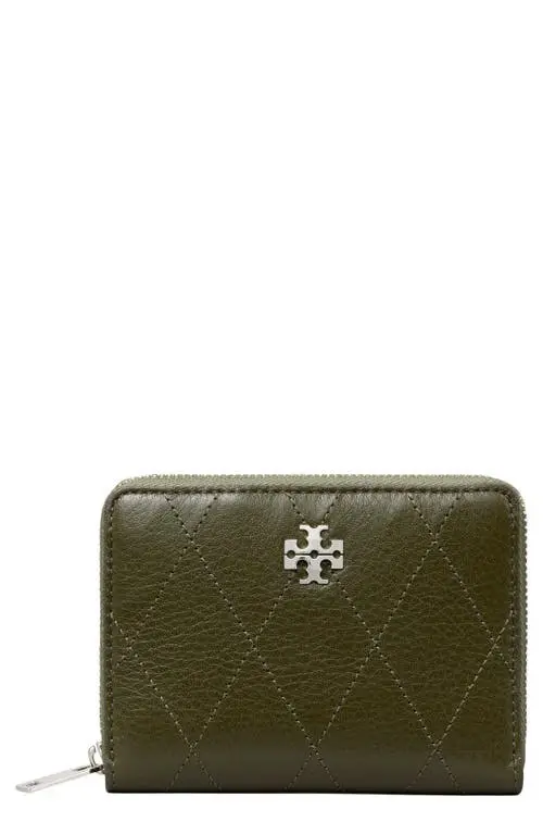 Tory Burch Charlie Quilted Small Zip Around Leather Wallet - Leccio