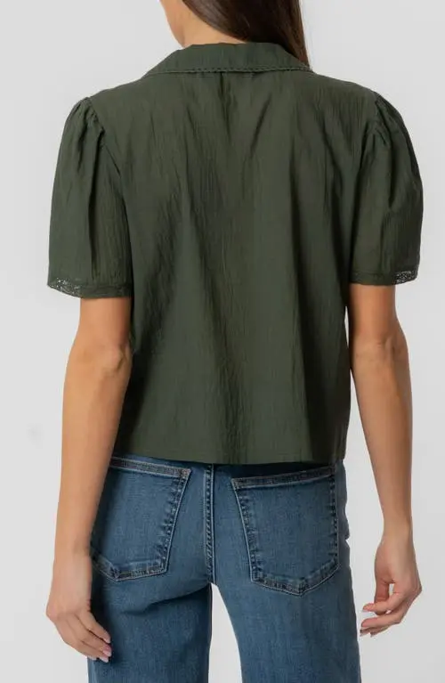 Kut From The Kloth Vienna Lace Trim Cotton Button-front Shirt