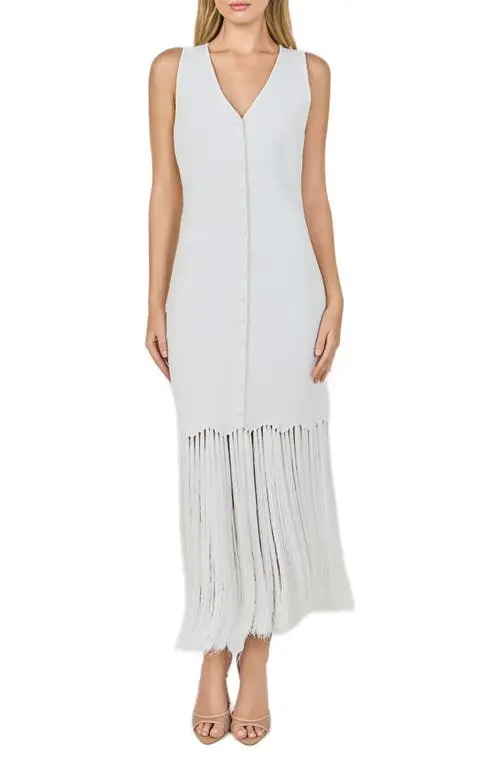 Endless Rose Fringe Knit Midi Dress - Ivory