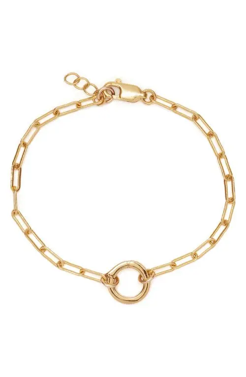 MADE BY MARY Jude Charm Bracelet With Link Lock - Gold