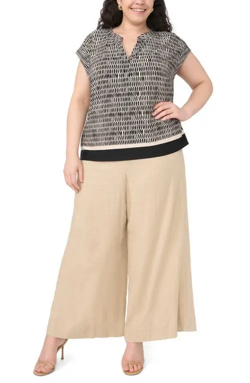 Vince Camuto Geometric Print Crepe Top