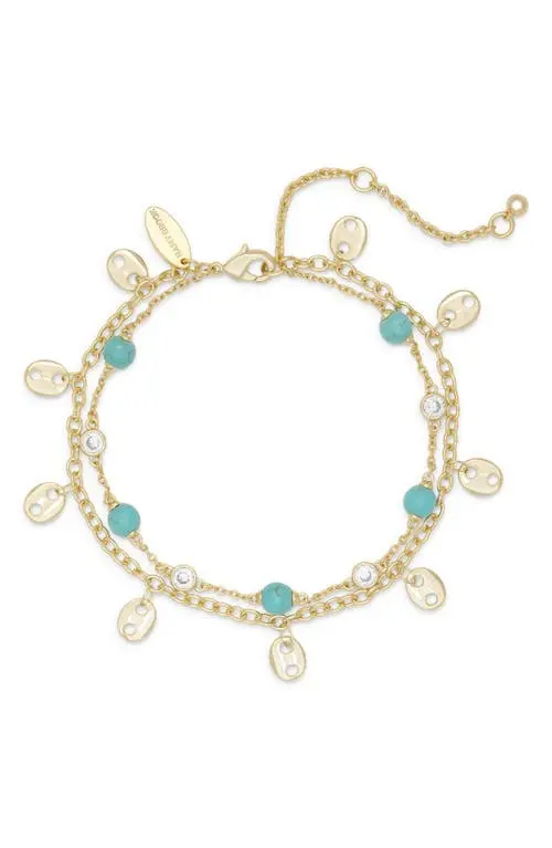 Ramy Brook Arianna Layered Anklet With Turquoise And Cubic Zirconia - Turquoise Multi