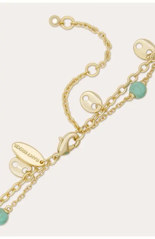 Ramy Brook Arianna Layered Anklet With Turquoise And Cubic Zirconia